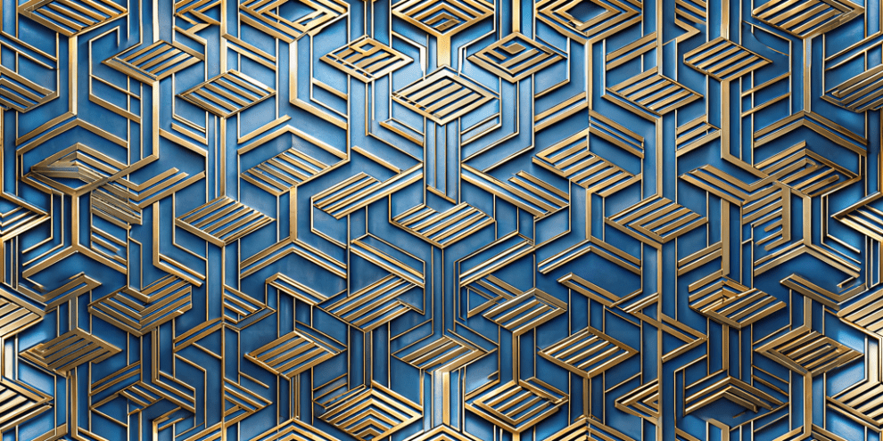 Modern Gold Maze - 1Wall Decor